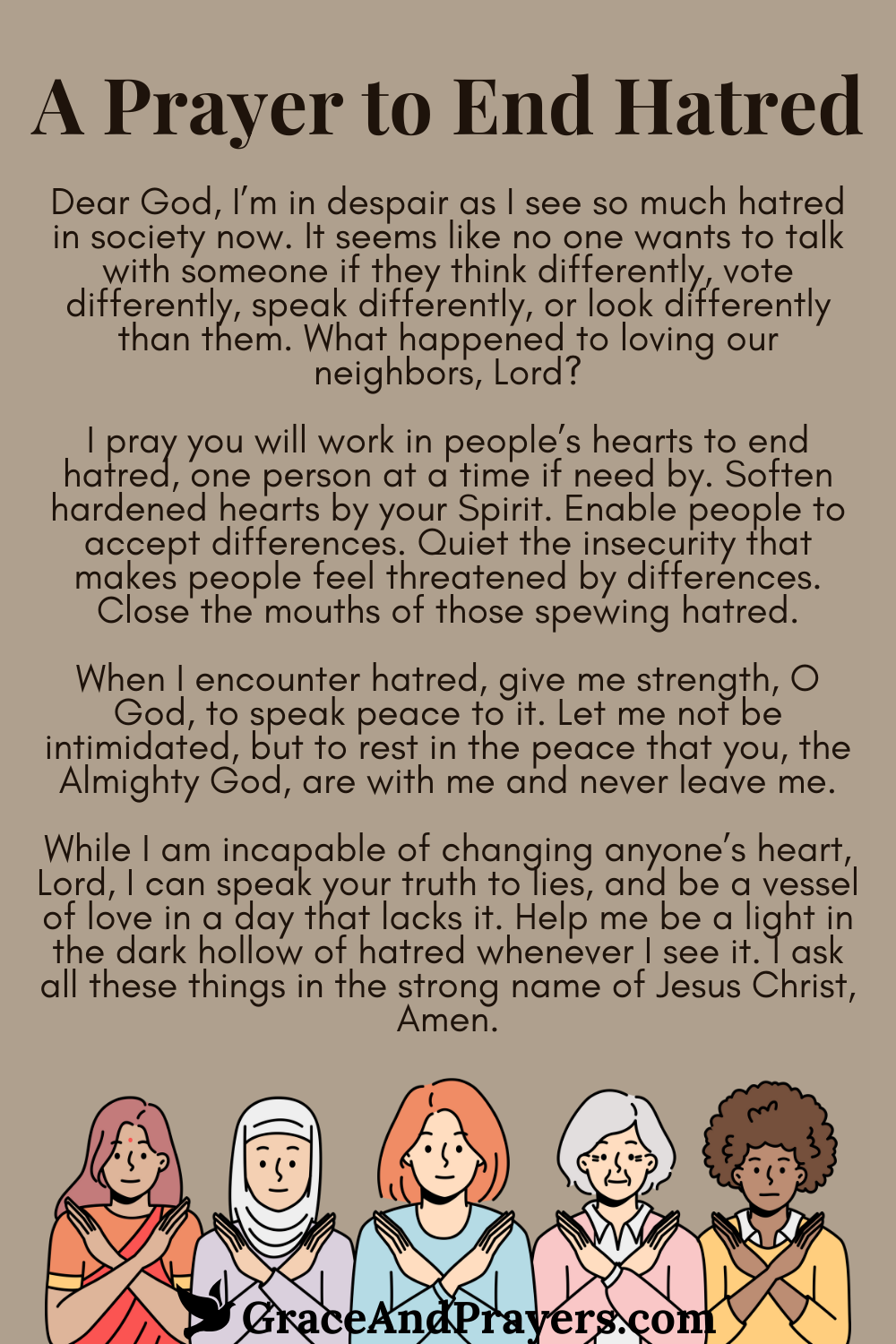 7 Bold Prayers to End Violence and Hatred - Grace and Prayers