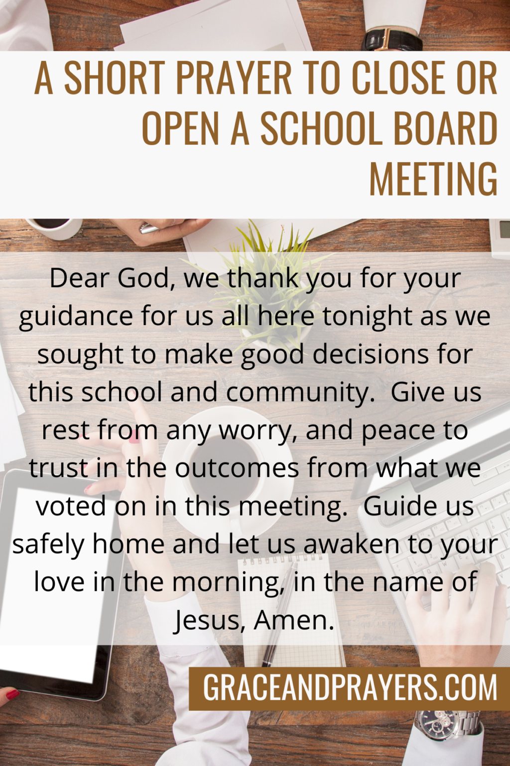 12 Prayers For A School Board Meeting - Grace and Prayers