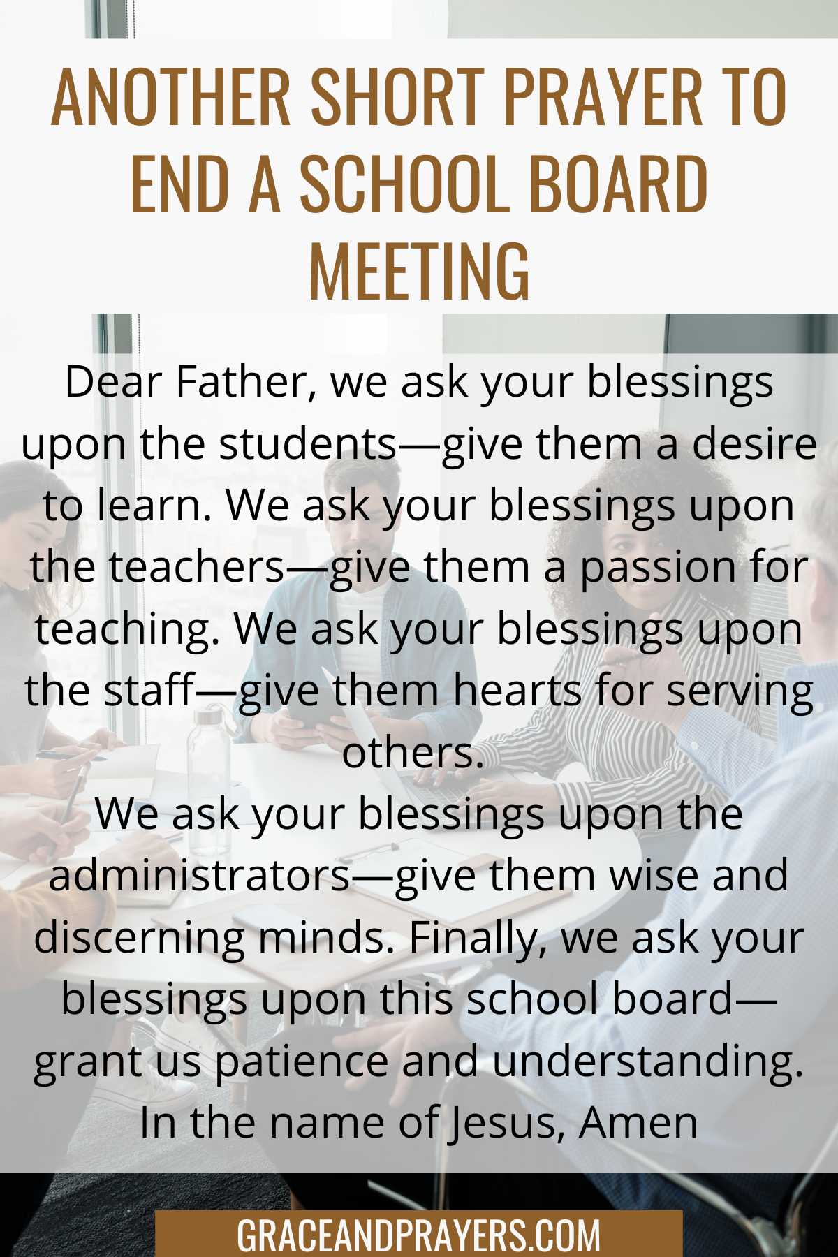 12 Prayers For A School Board Meeting - Grace and Prayers