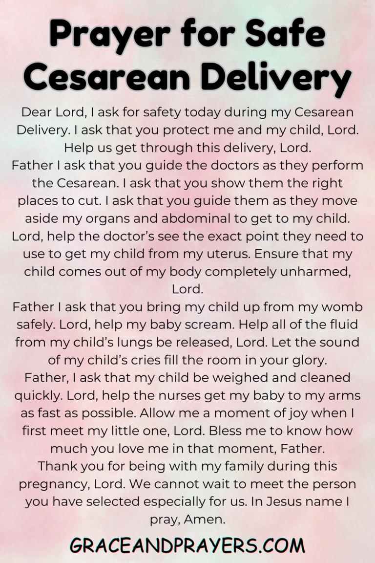 8 Calming Prayers for a Safe Cesarean Delivery - Grace and Prayers