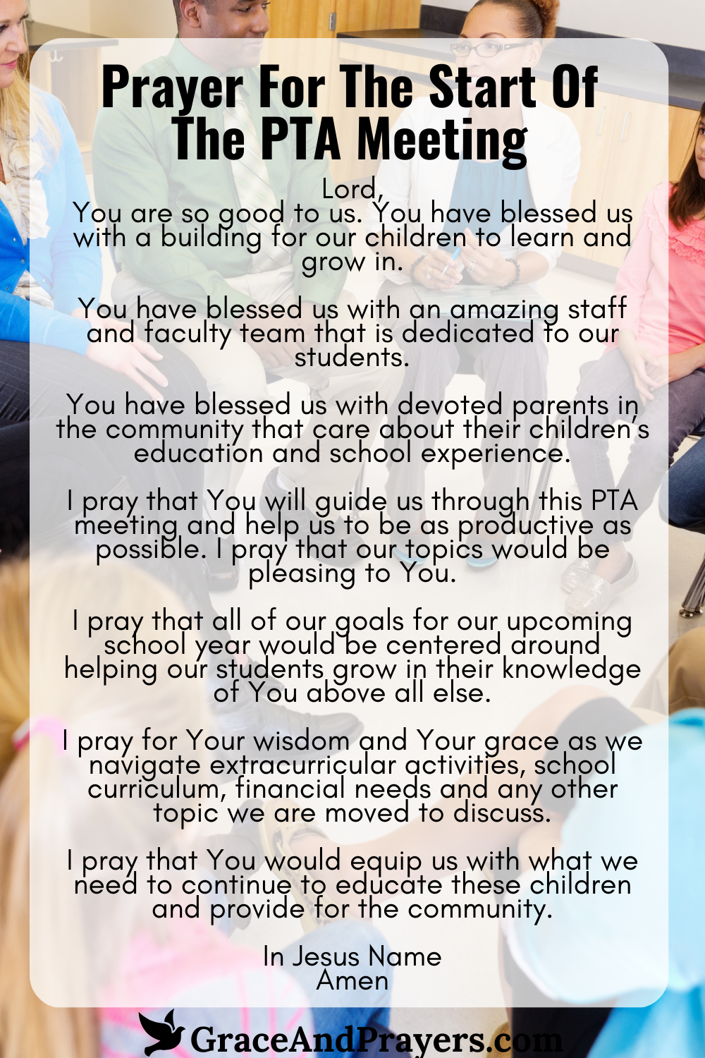 6 Helpful Prayers for PTA Meetings - Grace and Prayers