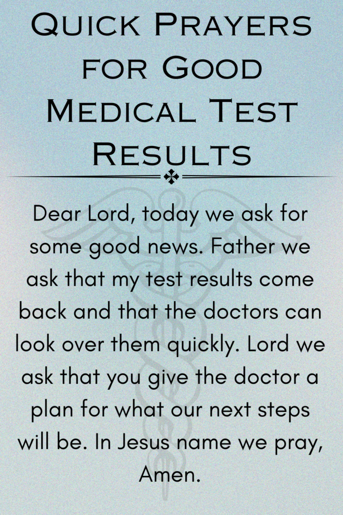 15 Prayers for Good Medical Tests Results - Grace and Prayers