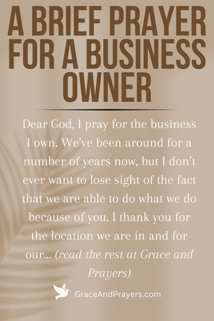 5 Encouraging Prayers for Business Owners - Grace and Prayers