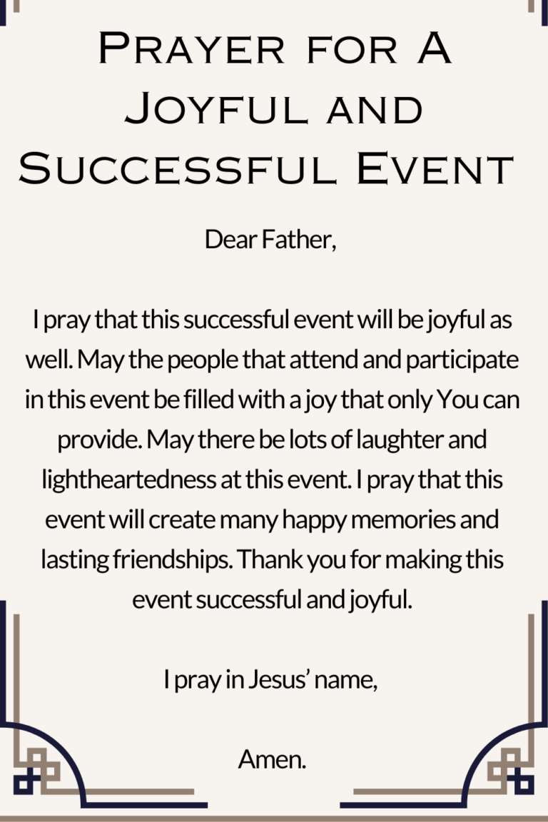 9 Impactful Prayers For A Successful Event - Grace and Prayers