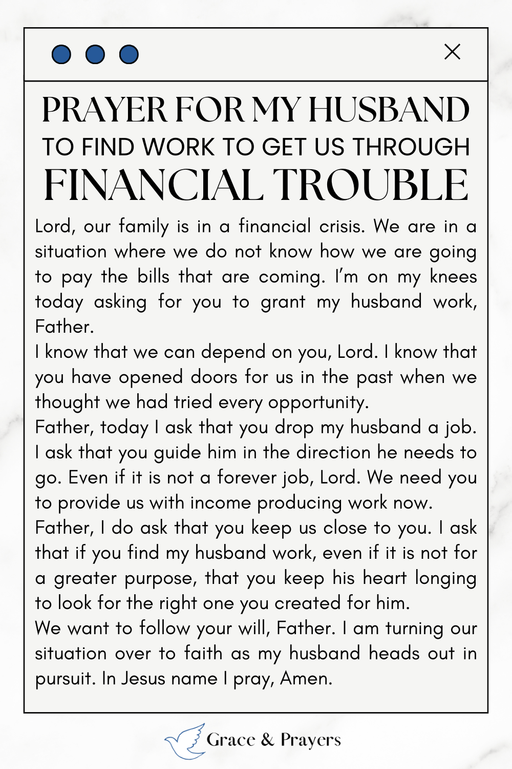 7 Prayers For My Husband To Find Work Grace And Prayers