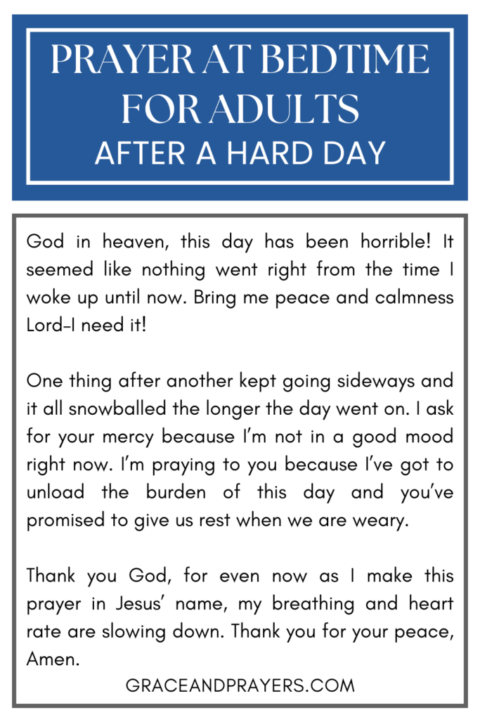 10 Calming Bedtime Prayers for Adults - Grace and Prayers