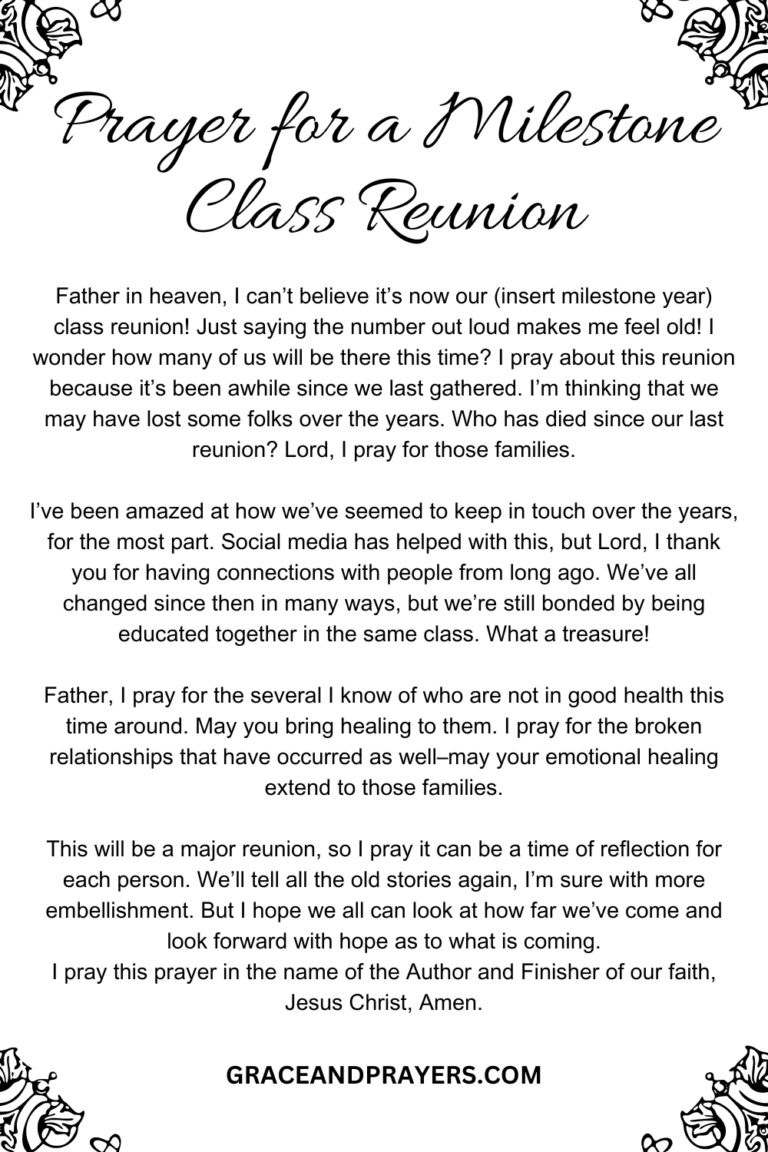 4 Endearing Prayers for a Class Reunion - Grace and Prayers