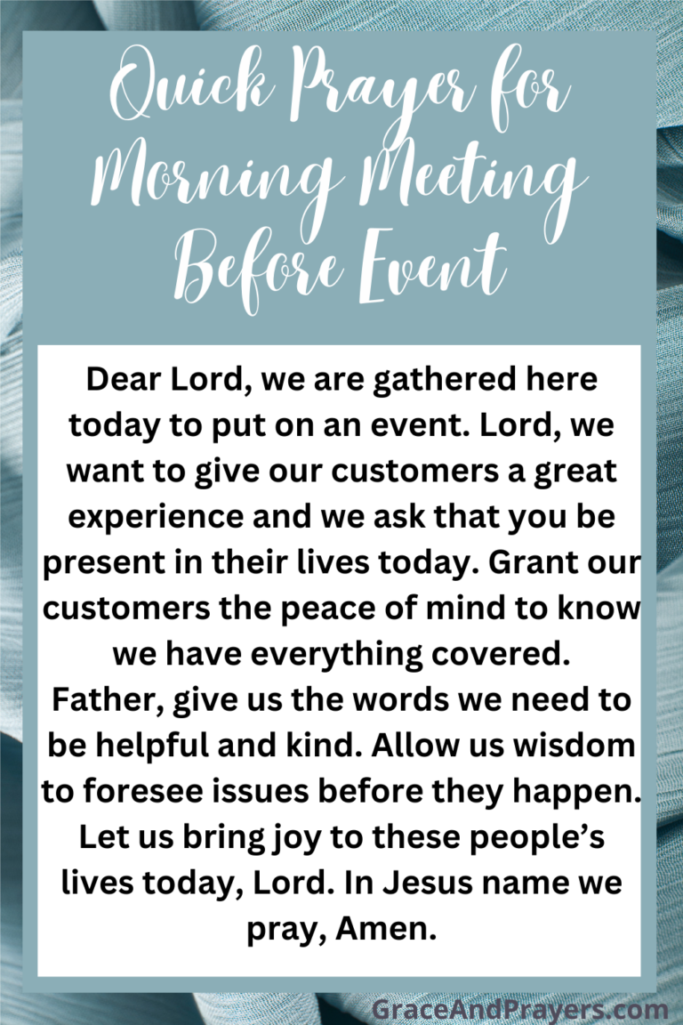11 Prayers for Morning Meetings - Grace and Prayers