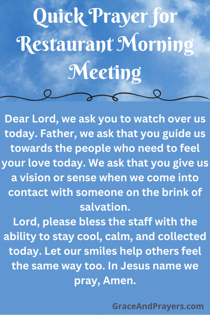11 Prayers for Morning Meetings - Grace and Prayers