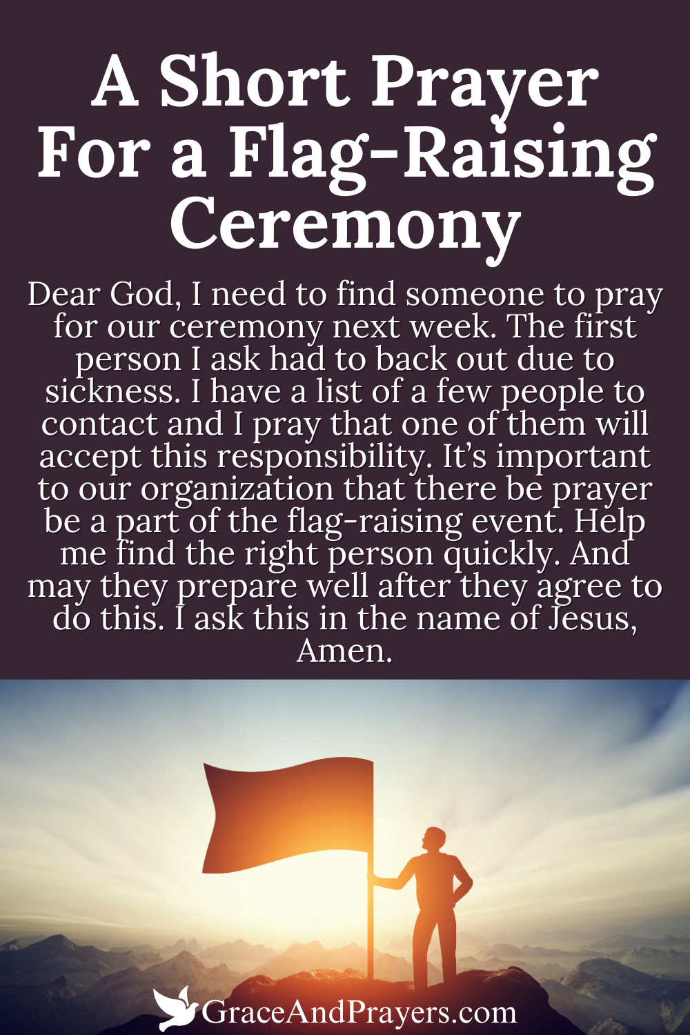 5 Prayers For a Flag-Raising Ceremony - Grace and Prayers