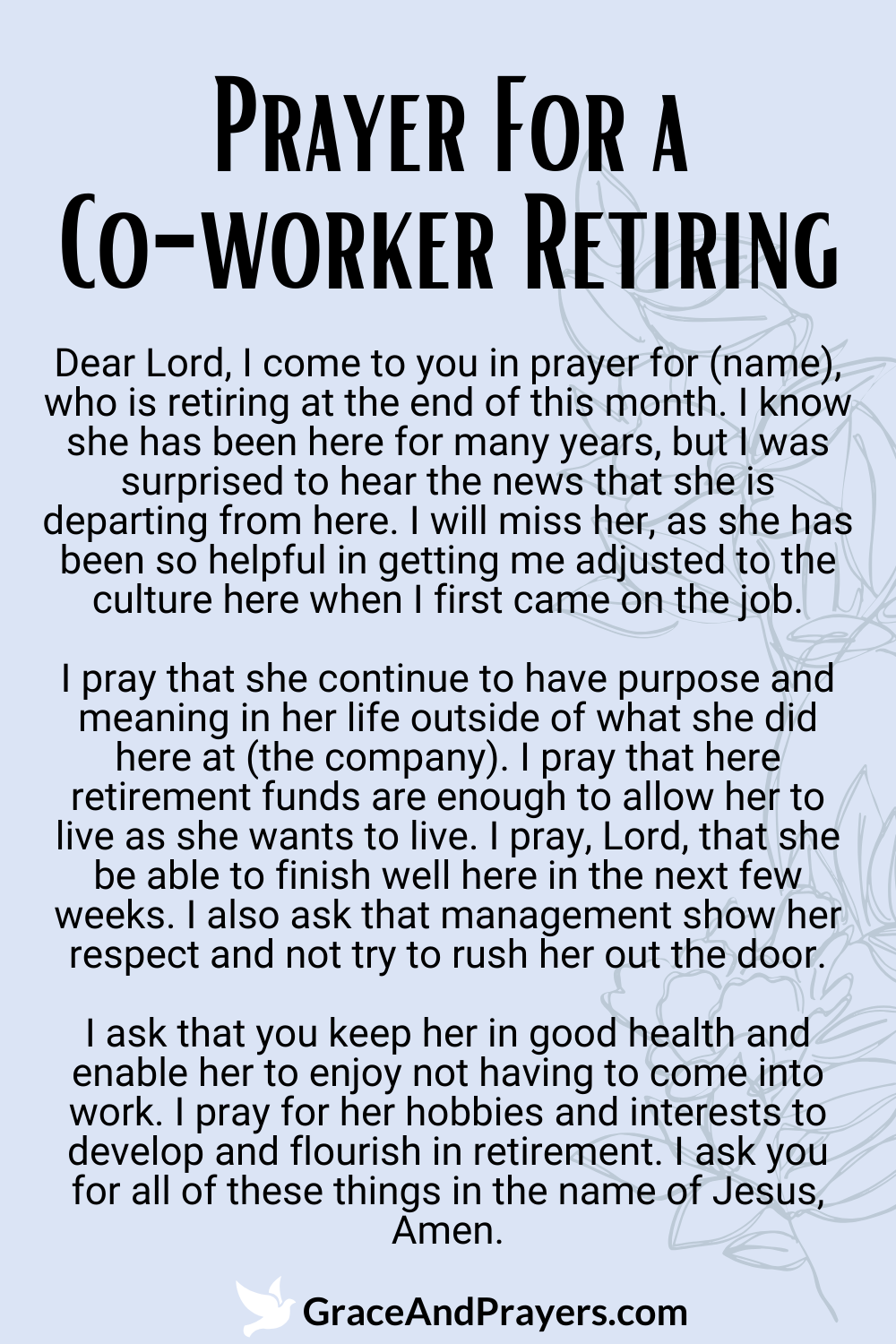 5 Caring Prayers For a Co-Worker Leaving - Grace and Prayers