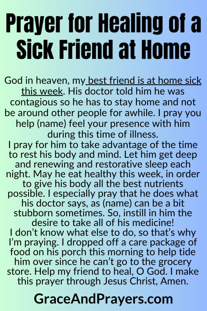 5 Powerful Prayers for Healing of a Sick Friend - Grace and Prayers