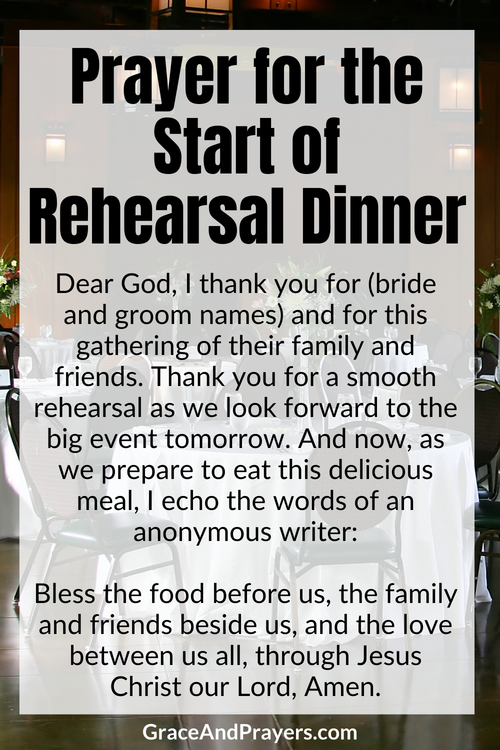 6 Strong Prayers for Weddings and Receptions - Grace and Prayers