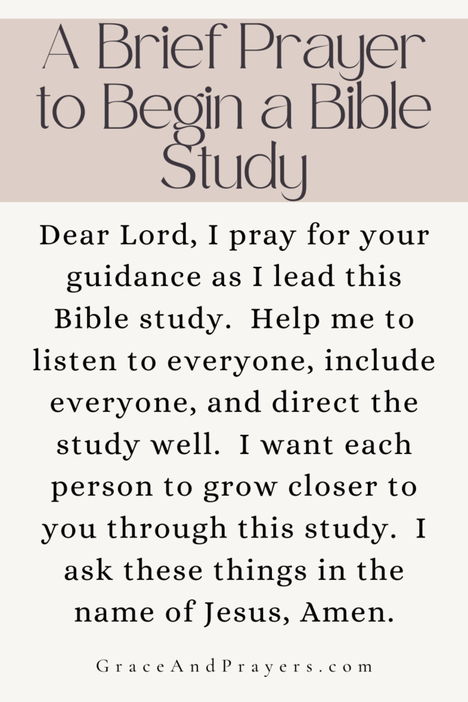 6 Sincere Prayers for Starting a Bible Study - Grace and Prayers