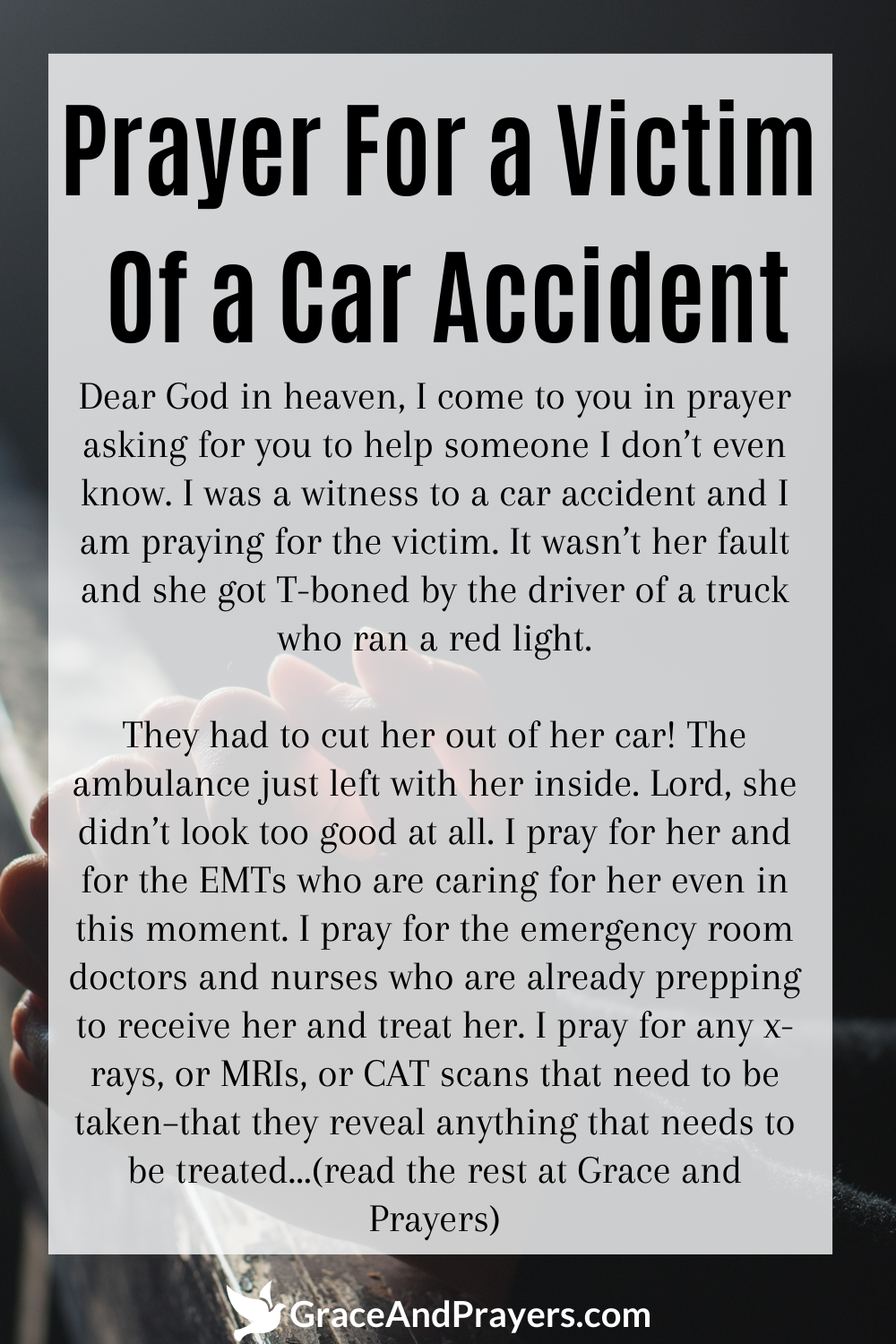4 Caring Prayers For After a Car Accident - Grace and Prayers