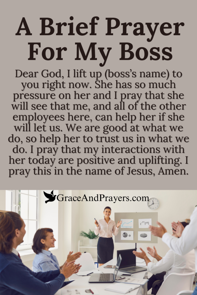 4 Caring Prayers For Your Boss or Supervisor - Grace and Prayers