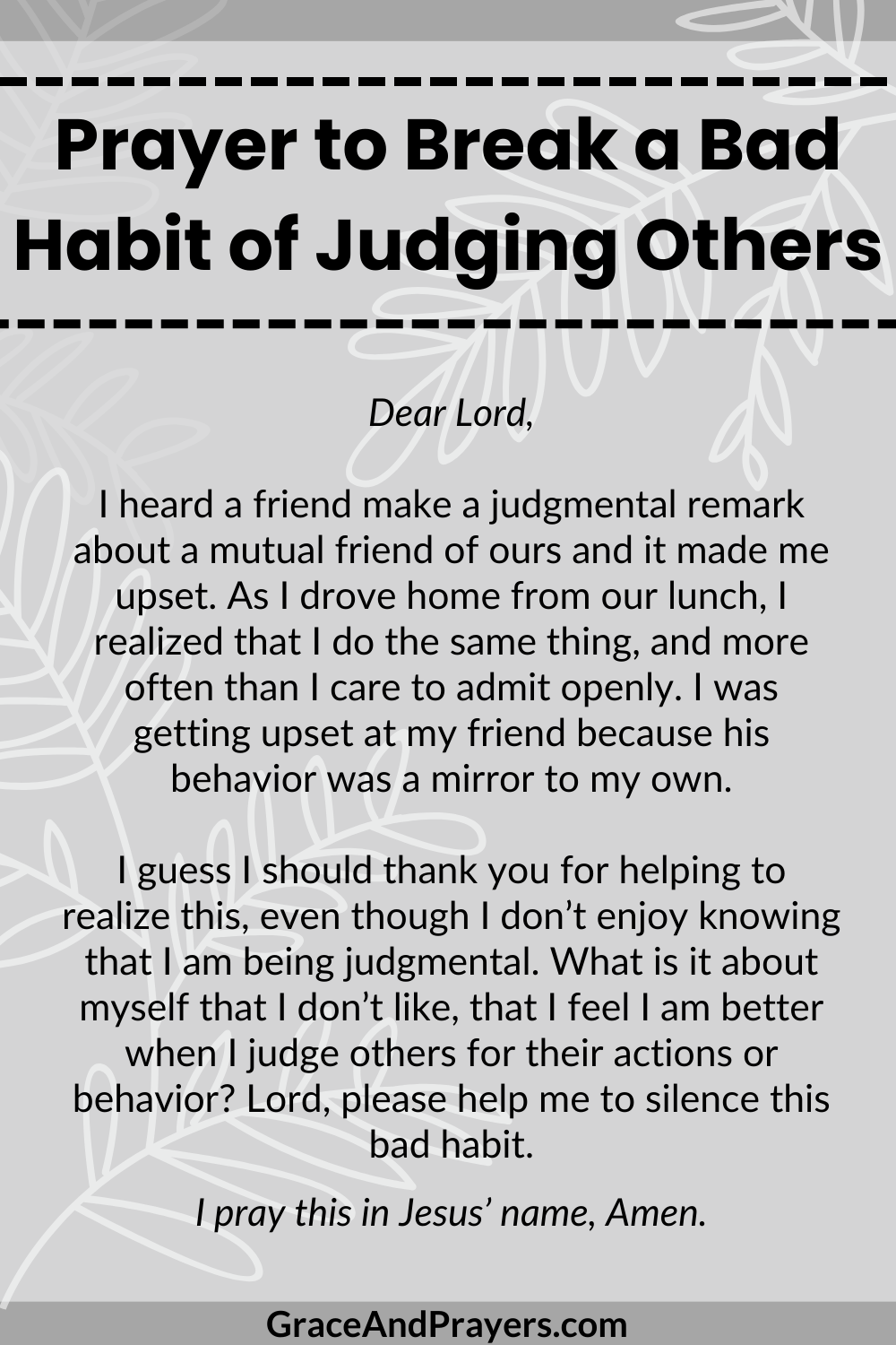 7 Strong Prayers For Breaking Bad Habits - Grace and Prayers