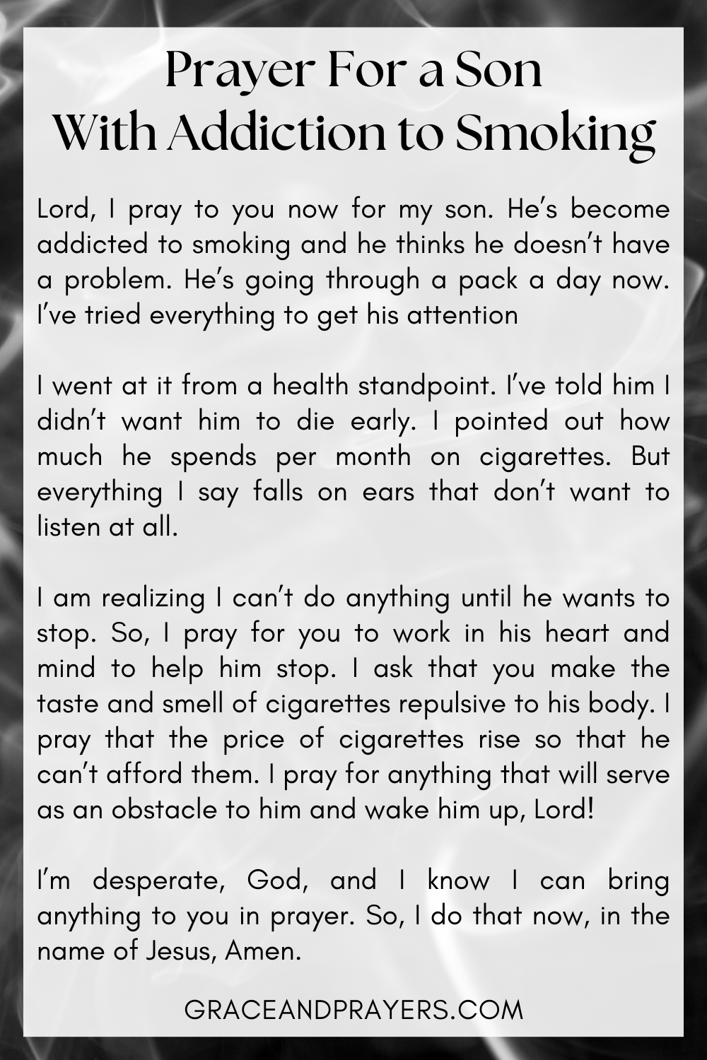 6 Honest Prayers For a Son With Addiction - Grace and Prayers