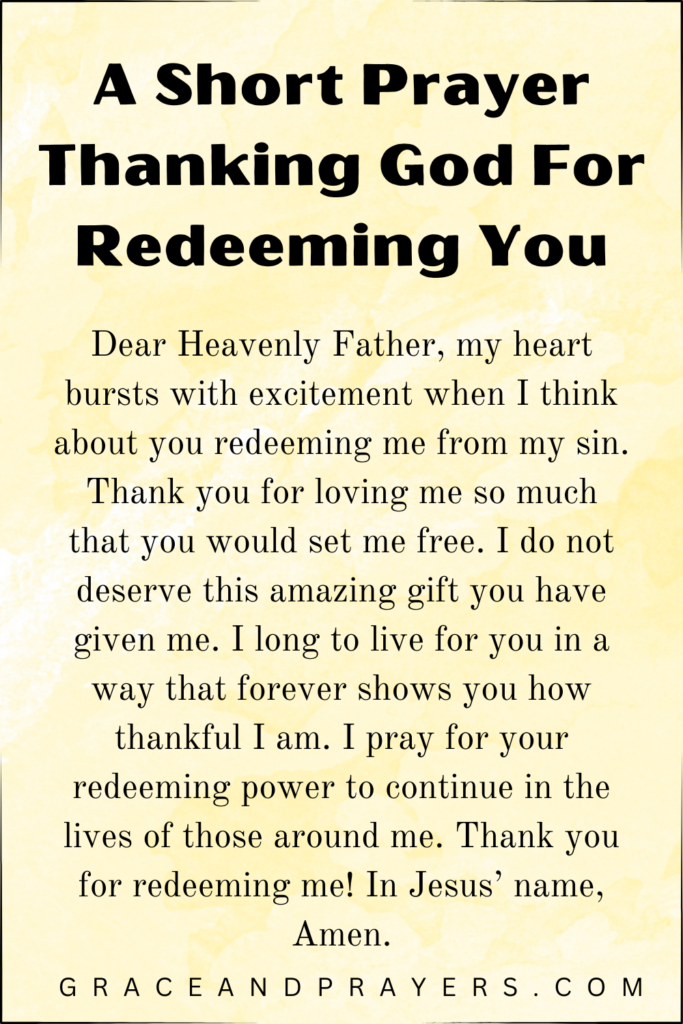 4 Thankful Prayers For God's Redemption - Grace and Prayers
