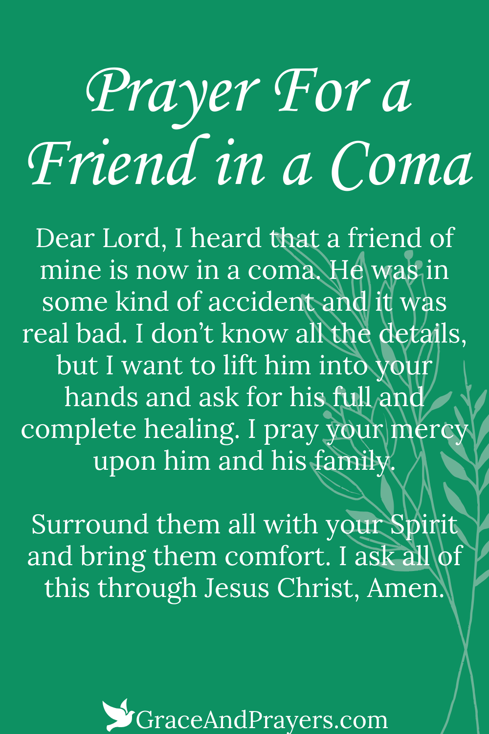11 Caring Prayers For Someone in a Coma - Grace and Prayers