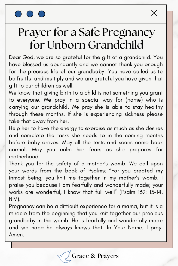 7 Loving Prayers for Your Unborn Grandchild - Grace and Prayers