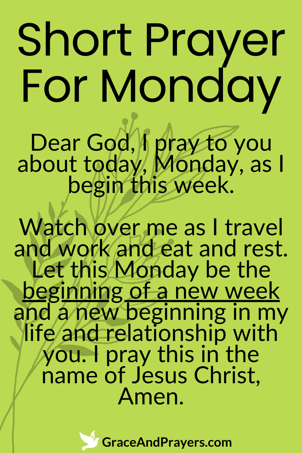 10 Clear Prayers for Monday - Grace and Prayers