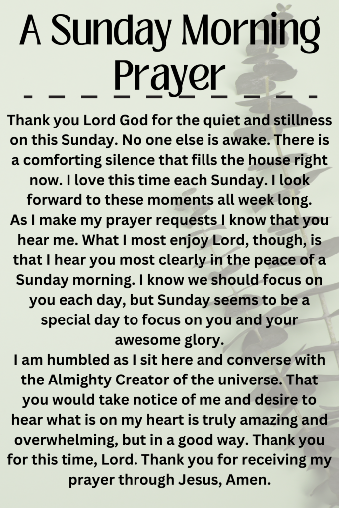 12 Simple Prayers For Sunday - Grace and Prayers