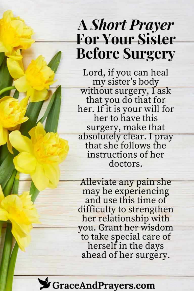 11 Calming Prayers for My Sister Having Surgery - Grace and Prayers