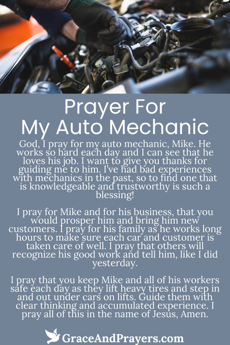 7 Direct Prayers for Auto Mechanics - Grace and Prayers