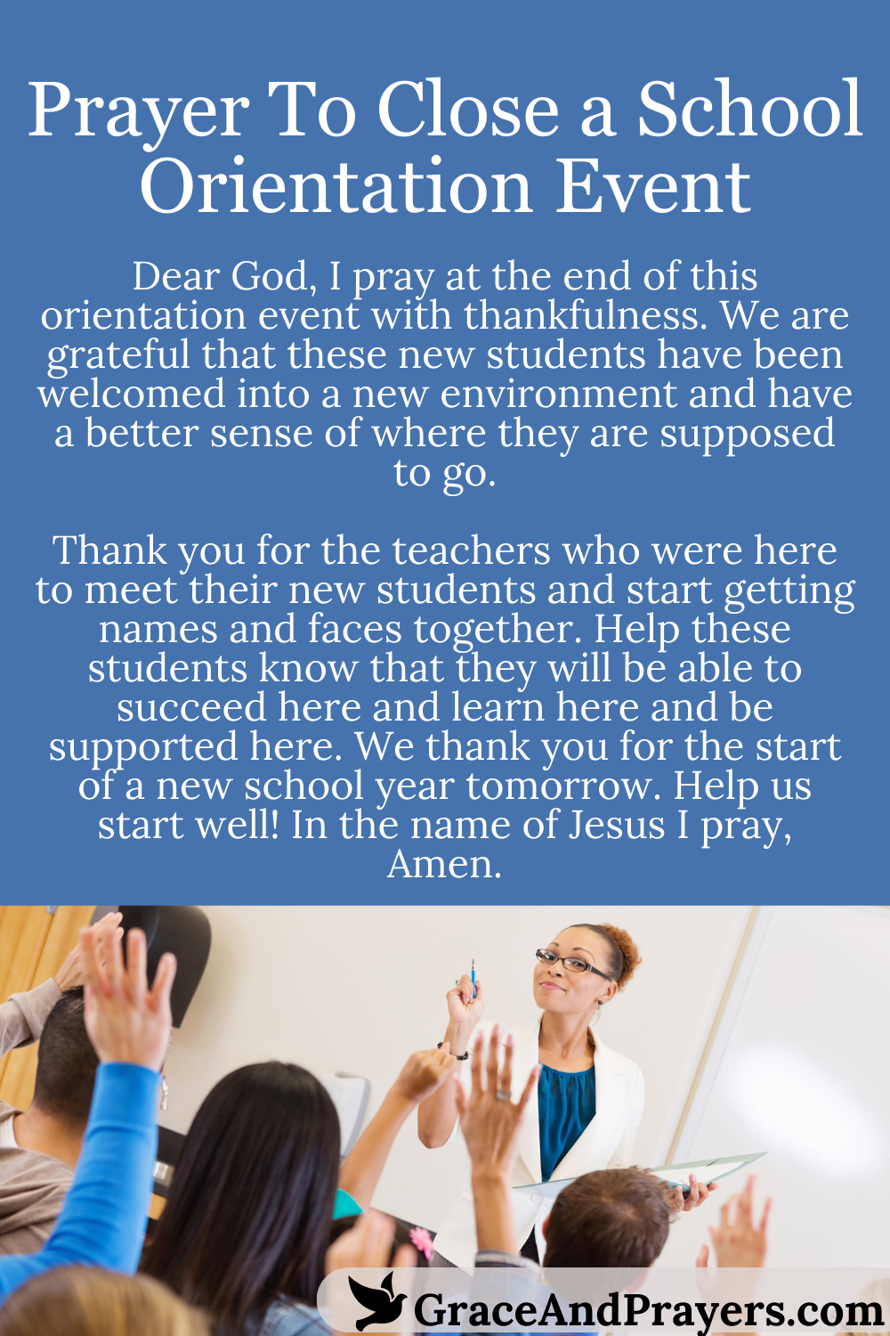 9 Closing Prayers For School Events or Activities - Grace and Prayers