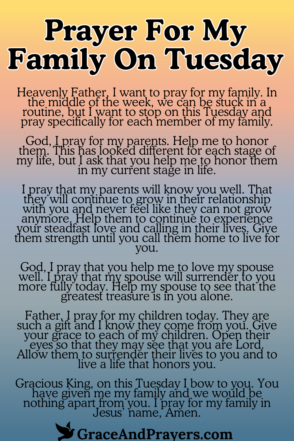 8 Uplifting Prayers For Tuesday - Grace and Prayers