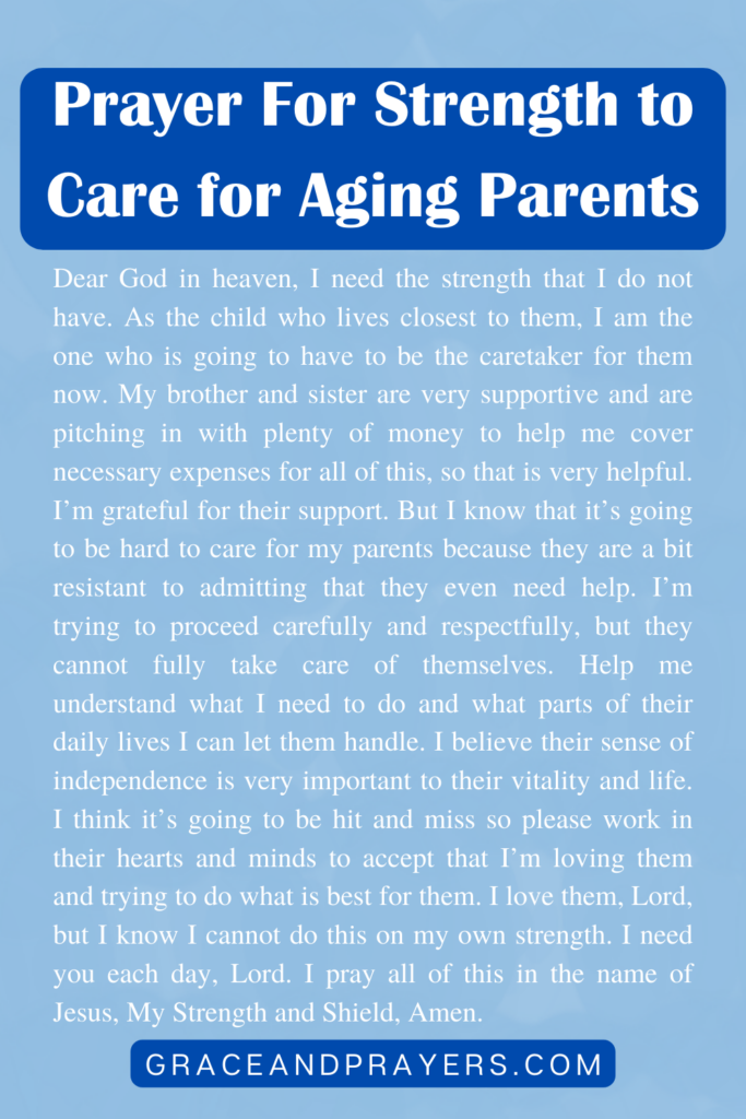 6 Tender Prayers For Elderly Parents - Grace and Prayers