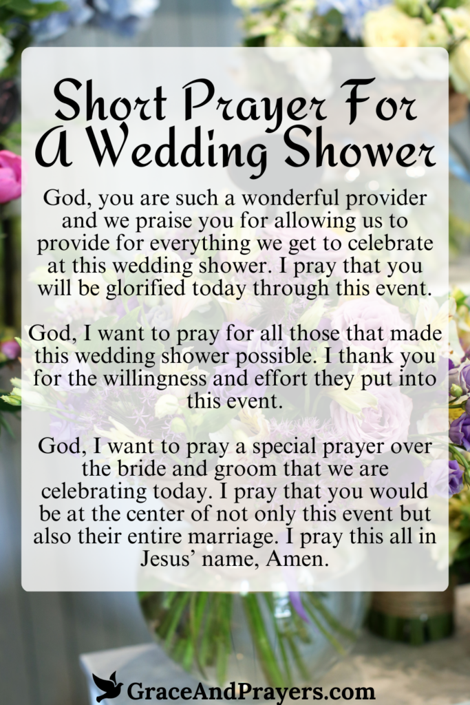 7 Helpful Prayers For A Wedding Shower - Grace and Prayers