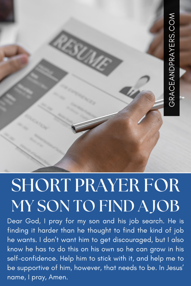 7 Helpful Prayers For My Son To Find A Job - Grace and Prayers