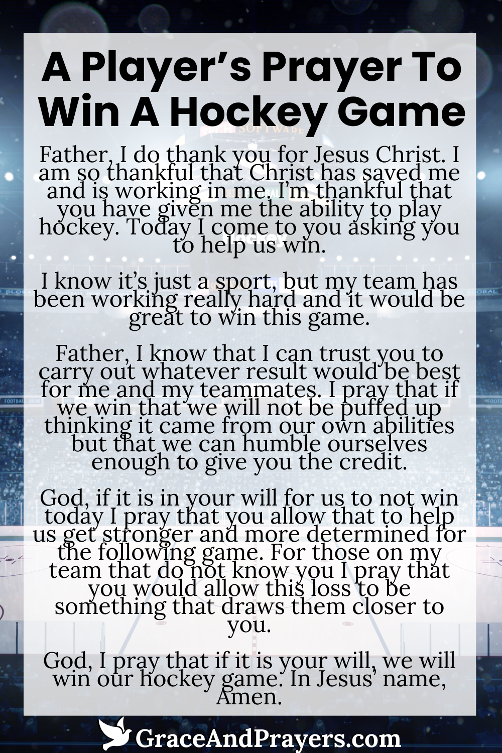 6 Bold Prayers For A Hockey Game - Grace and Prayers