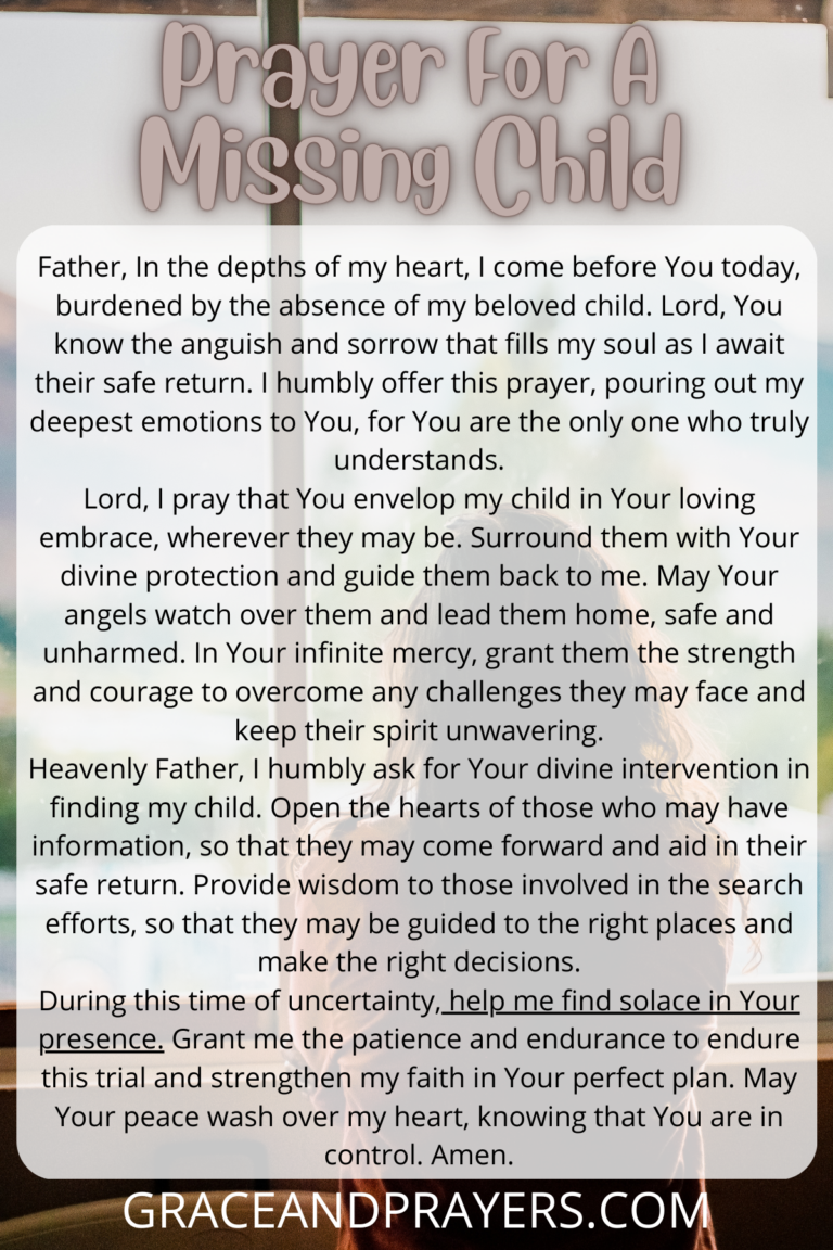 5 Hopeful Prayers For A Missing Person - Grace and Prayers