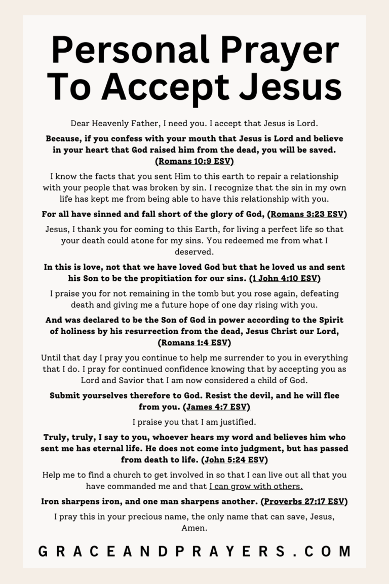 3 Honest Prayers To Accept Jesus Christ - Grace and Prayers