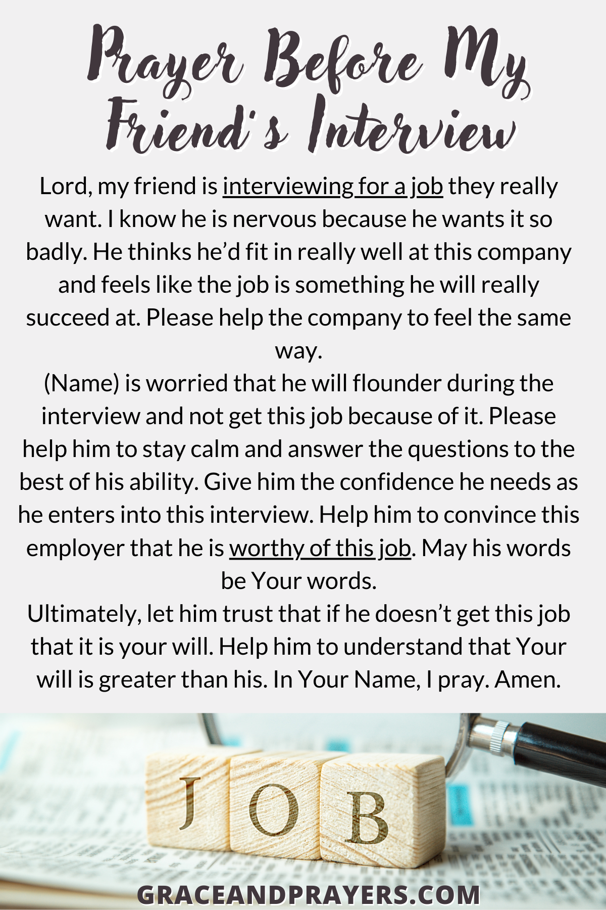 9 Elevating Prayers For A Friend To Find A Job - Grace and Prayers