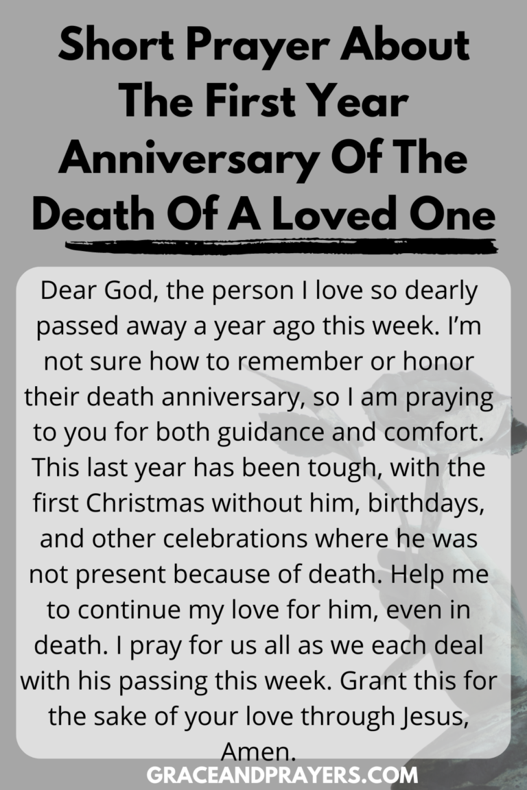 14 Tender Prayers For One-Year Death Anniversary Of A Loved One - Grace ...