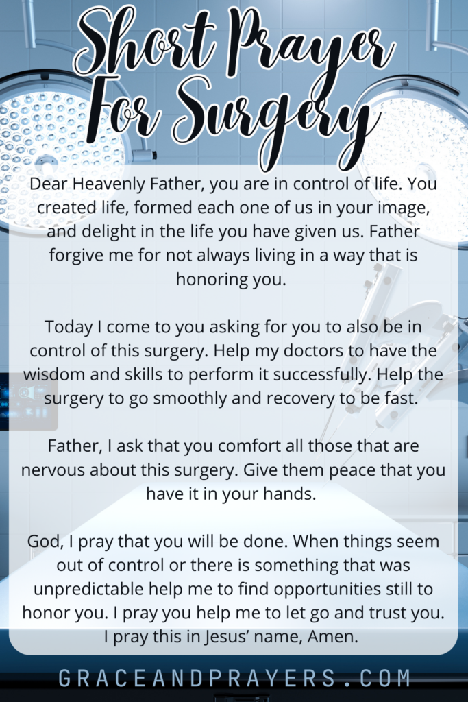 9 Trusting Prayers For Surgery - Grace and Prayers