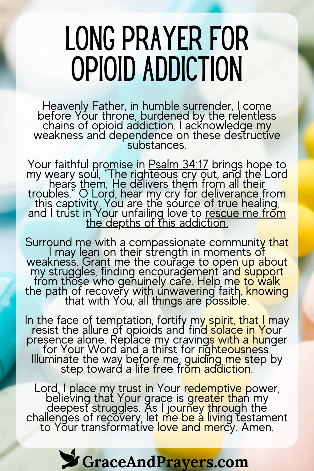 6 Tender Prayers For Opioid Addiction - Grace and Prayers