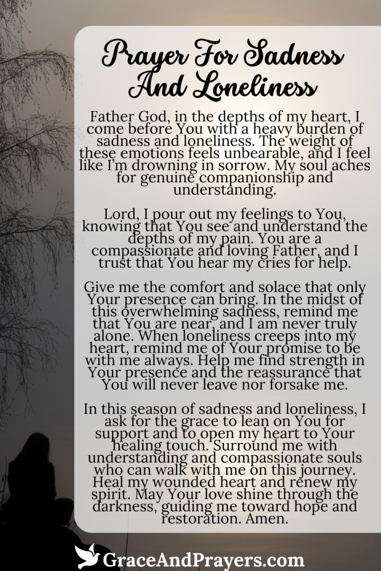 12 Tender Prayers For Loneliness - Grace and Prayers