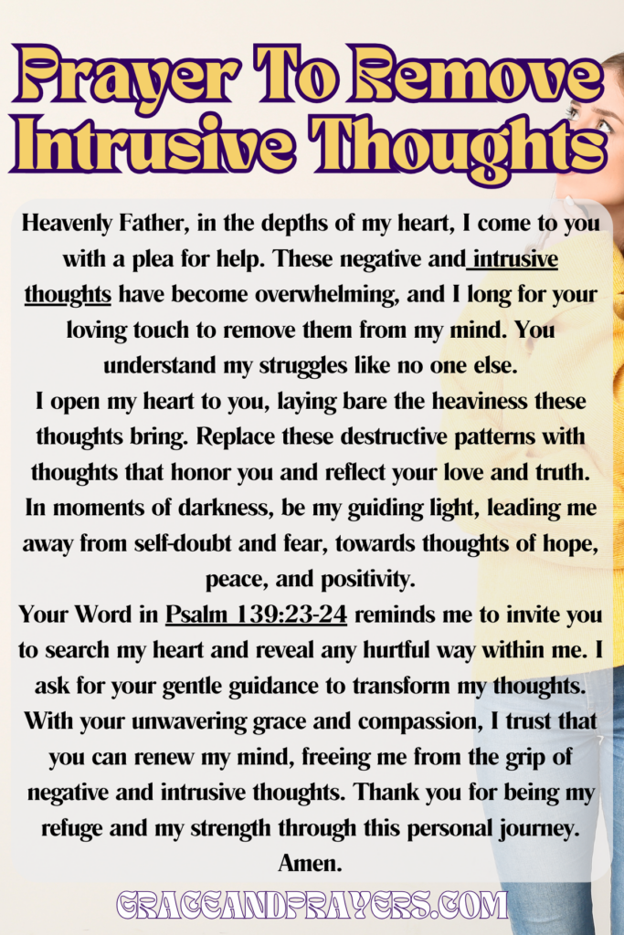 7 Peaceful Prayers For Intrusive Thoughts - Grace and Prayers