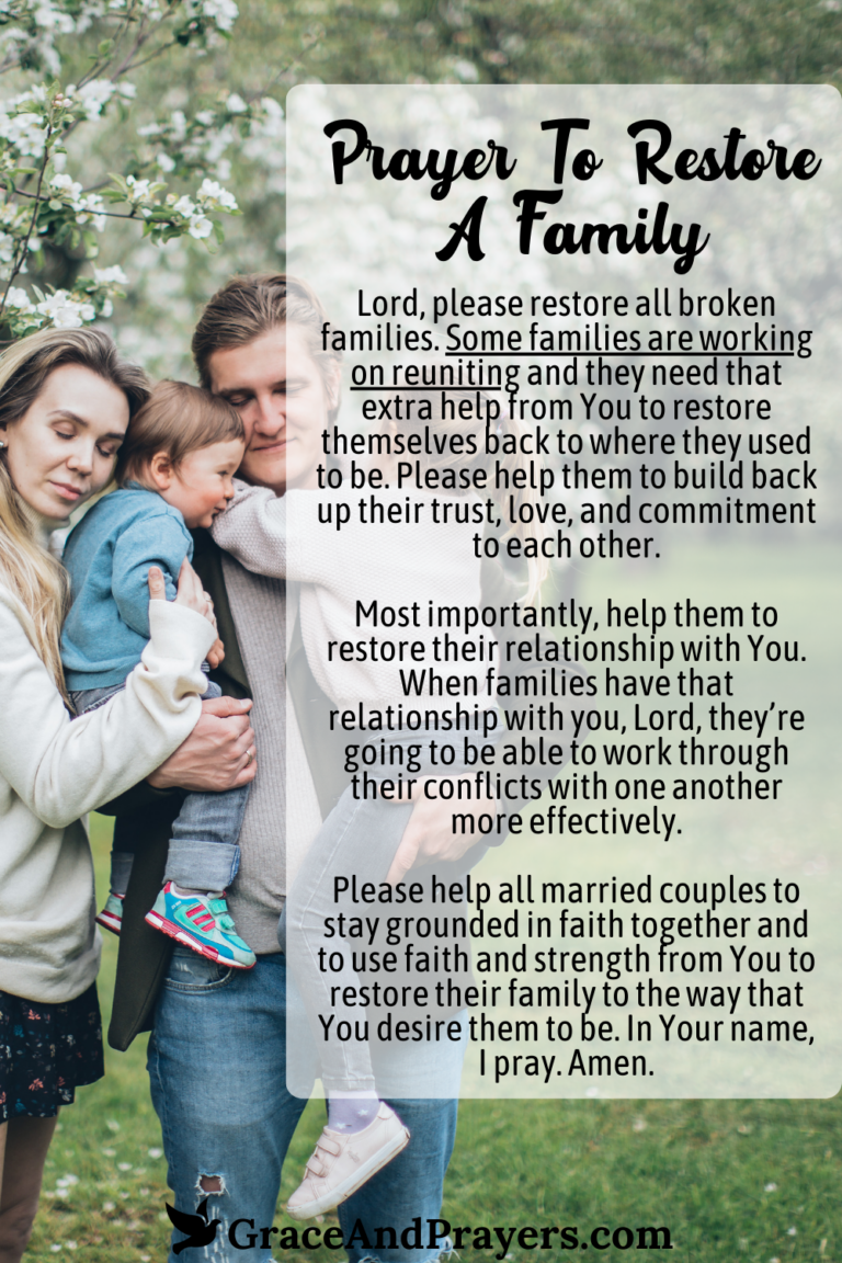 6 Healing Prayers For Family Restoration - Grace and Prayers