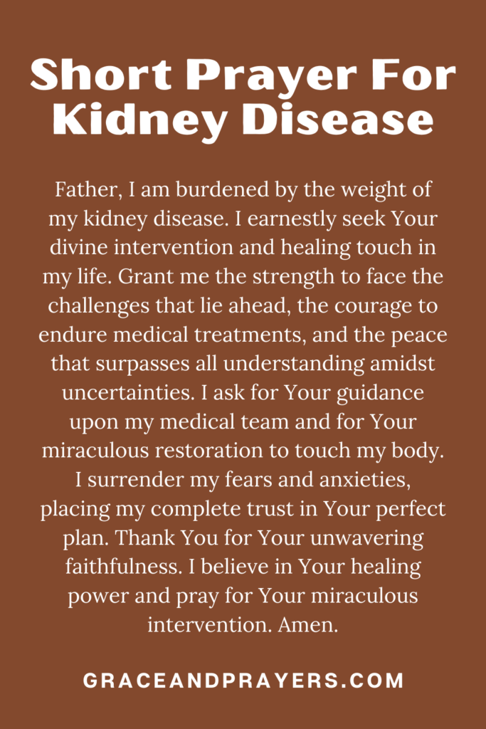 5 Strengthening Prayers For Kidney Disease - Grace and Prayers