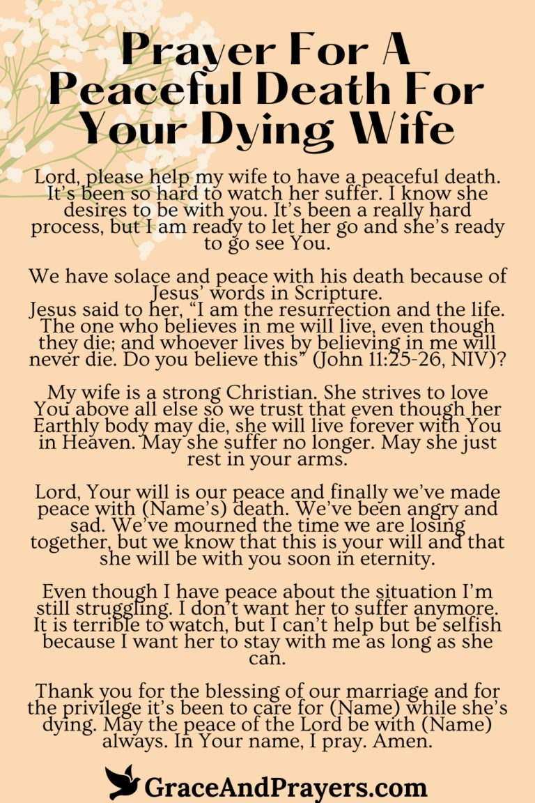 5 Gentle Prayers For Your Dying Wife - Grace and Prayers
