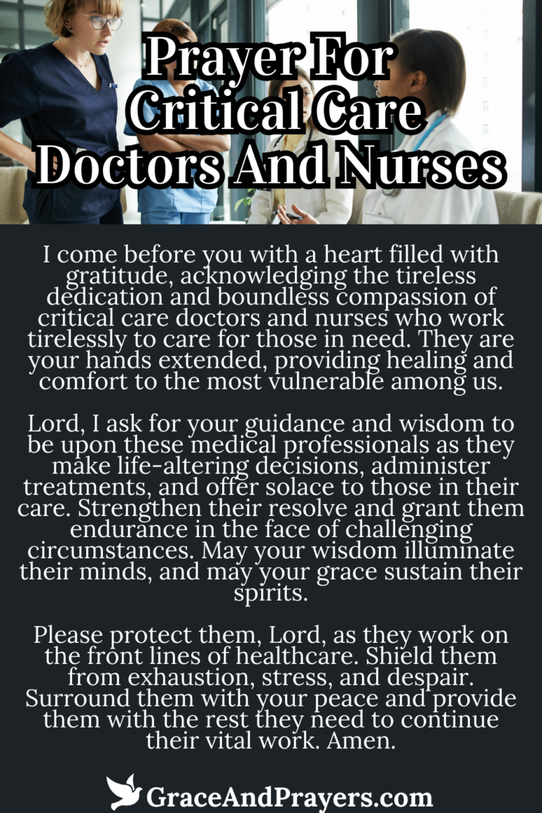 6 Hopeful Prayers For Someone In Critical Condition - Grace and Prayers