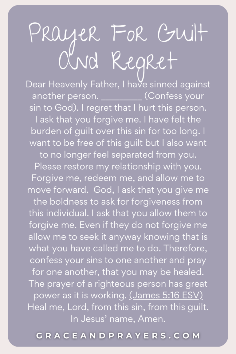5 Trusting Prayers About Guilt - Grace and Prayers