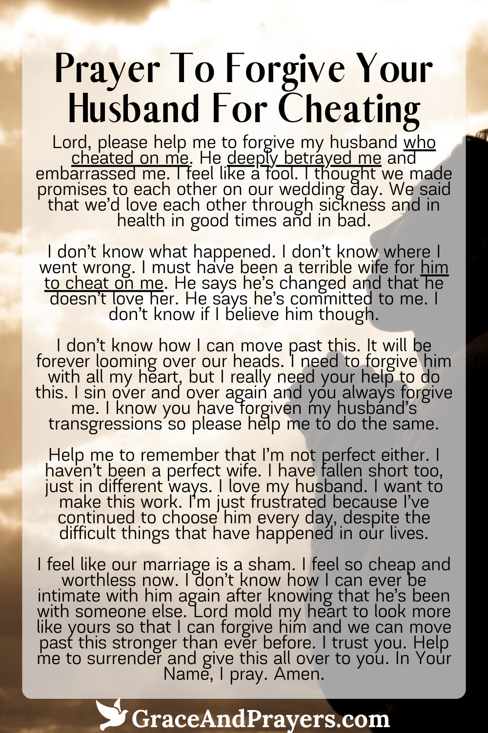 6 Thoughtful Prayers For Forgiving Your Husband - Grace and Prayers