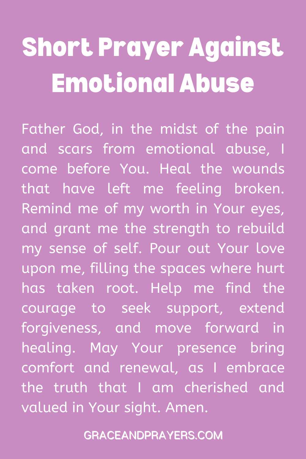 5 Kind Prayers Against Emotional Abuse - Grace and Prayers
